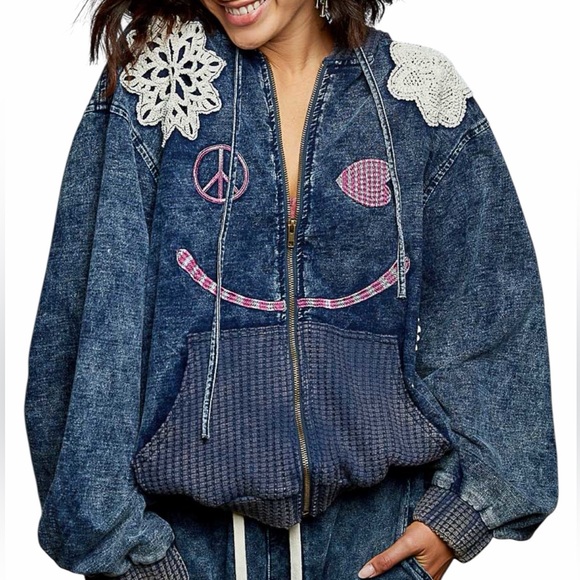 POL | Pants & Jumpsuits | 358 Pol Womens French Terry Smiley Patchwork ...